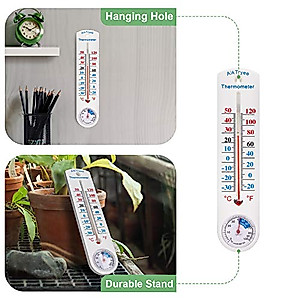 Outdoor/Indoor Thermometer Hygrometer Humidity Meter Thermometers Temperature Humidity Gauge Meter with Fahrenheit/Celsius ℉/℃ for Patio Field Cellar Garden Humidors Greenhouse Closet by AikTryee