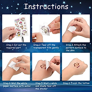 Maitys 20 Sheets 228 Pieces Luminous Unicorn Temporary Tattoos for Kids Glow in The Dark Tattoos Unicorn Games Toys for Girls Kids Birthday Party Supplies Decoration, 10 Styles