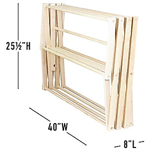 Pennsylvania Woodworks Clothes Drying Rack: Solid Maple Hardwood Laundry Rack for Bedding, Blankets, Towels & More, Heavy Duty, Folding Drying Rack Made in USA, No Assembly Needed, Extra Large