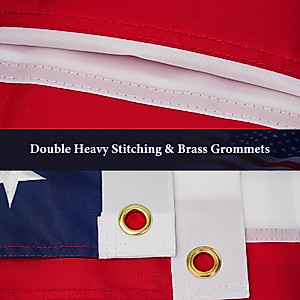 American Flags for Outside 3x5, Heavy Duty American Flag with Embroidered Stars, Thicken Nylon US Flag with Sewn Stripes Brass Grommets US Flags 3x5 Outdoor Made in USA High Wind All Weather Flags