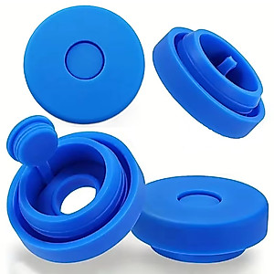 Unique Lot 4pcs 3 & 5 Gallon Water Jug Cap, Reusable 5 Gallon Water Jug Cover for Standard/Screw Tops, Silicone Leak Proof Lids for 55mm Bottles, Water Jug Lid {Blue}