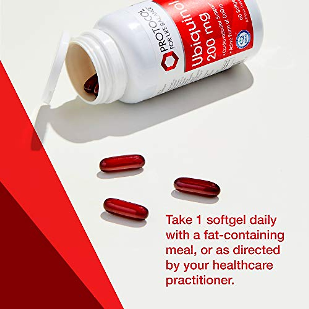 Protocol Ubiquinol CoQ10 200mg - Oxidative Stress Quencher, Cell Energy, Heart Health - 60 Softgels