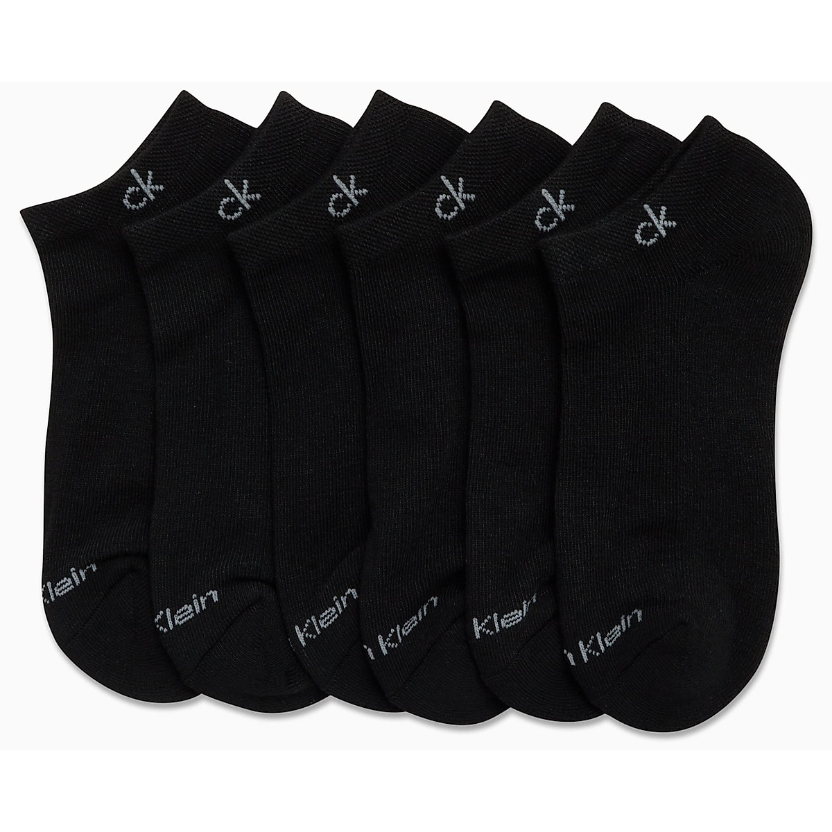Calvin Klein Women's Athletic Socks - Cushion No Show Socks (6 Pack), Size 4-10, Black