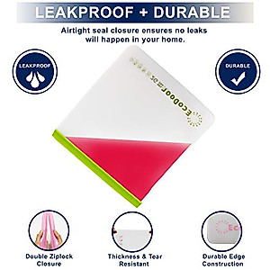 Ecodoor Reusable 2 Gallon Capacity Food Storage & Freezer Bags (4 Bags)