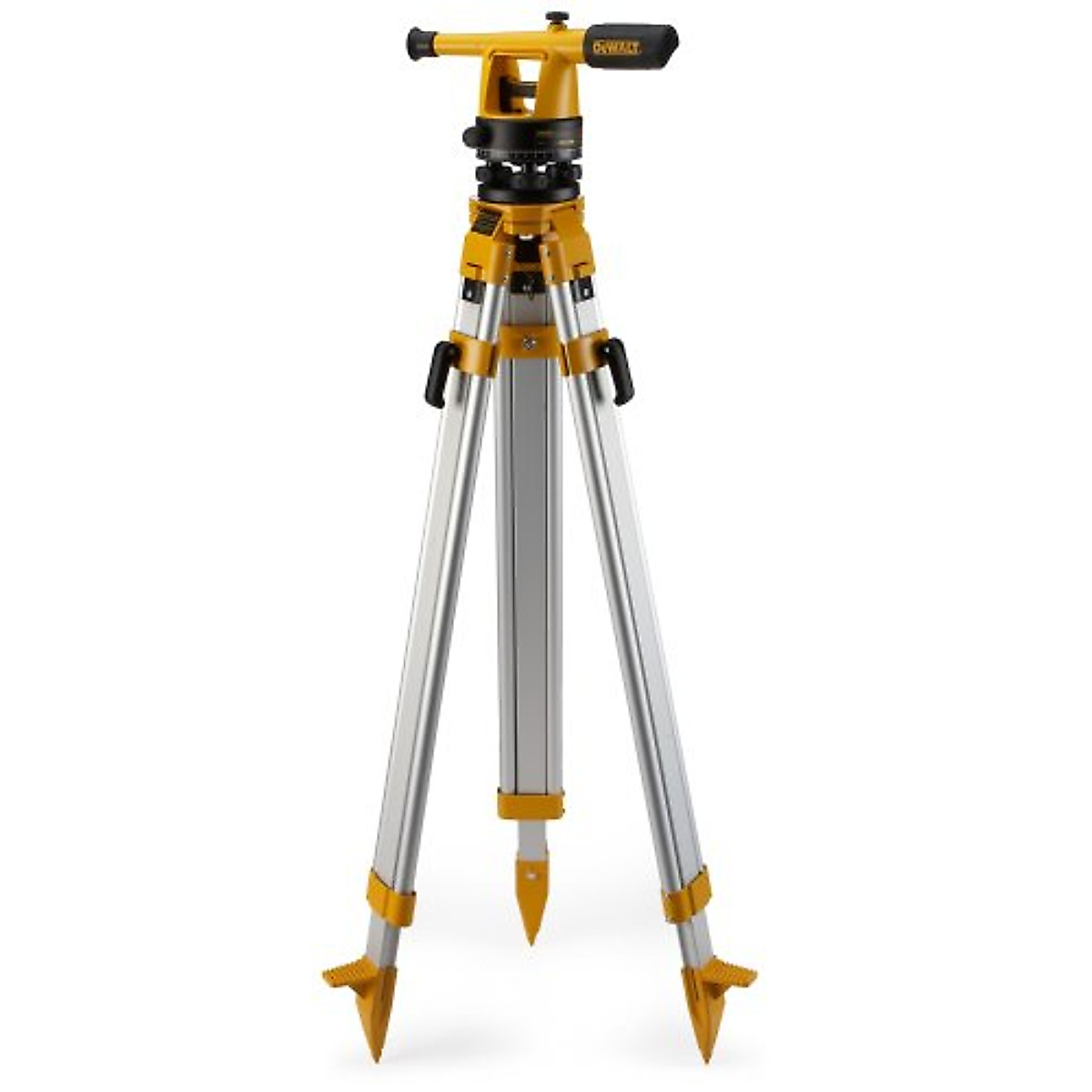 DEWALT Transit Level, Surveying Tool with Tripod and Rod, 20X Magnification (DW090PK), Yellow & Black