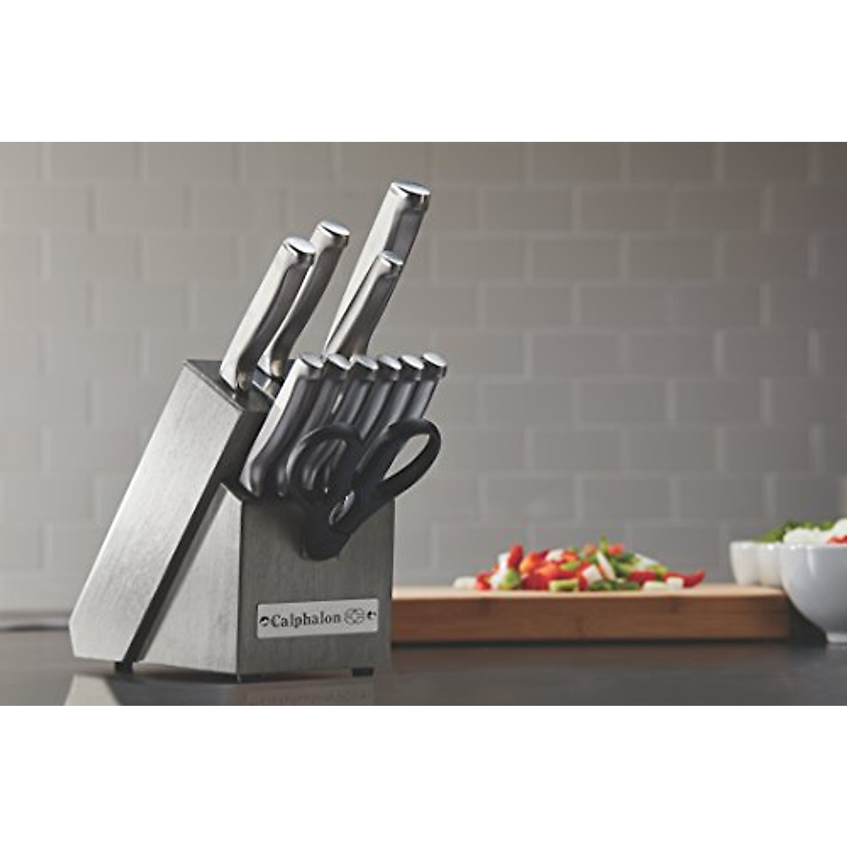 Calphalon 2017943 Stainless Steel 12 Piece Cutlery Block Set, Silver