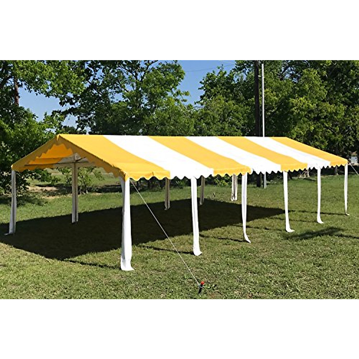 DELTA Canopies 32'x16' Budget PVC Wedding Party Tent,Easy Setup Outdoor Event Canopy,Backyard Garden Shelter Gazebo,with Waterproof Top,Galvanized Steel Frame,Commercial/Residential Use,Yellow White