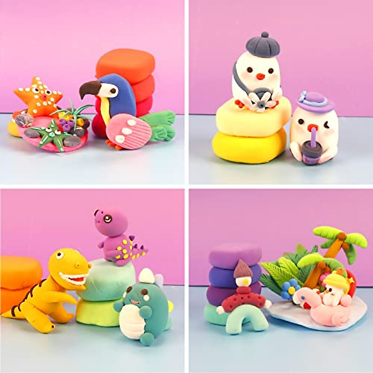 Yoimisk Air Dry Clay Kits - 36 Colors Ultra Light Magic Modeling Clay, Safe & Non-Toxic, Great Gift for Kids