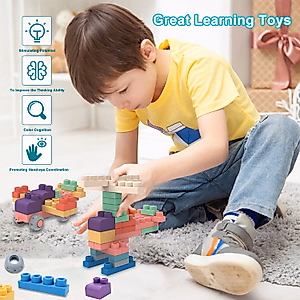 BLUECEDAR Newest Soft Building Blocks Set for Toddler,Baby Ages 6 Month Old and Up,Safe Playing,Learning Stacking Block Toys,Non Wooden Gift for Kid Girl/Boys,20Pieces