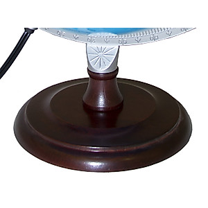 Replogle Toledo Blue Ocean Illuminated Desktop Globe with Hardwood Cherry Finish Base (12"/ 30cm diameter)