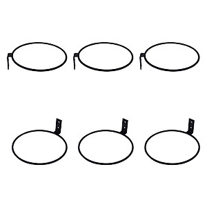 TQVAI 6 inch Flower Pot Holder, Wall Planter Ring Hanger, Wall Mounted Pot Hook Bracket, 6 Pack, Black