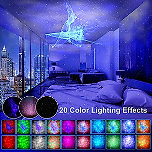 Star Projector, 4 in 1 Galaxy Projector with 3D Northern Lights, Nebula, Green Stars & Remote Control, Star Projector Galaxy Light,Gift for Kids/Birthdays/Christmas/Halloween(White)