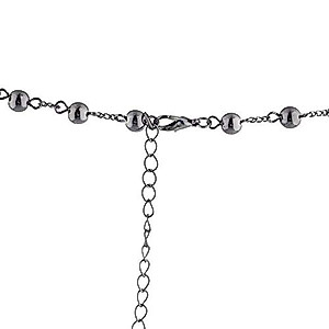 LUX ACCESSORIES Crystal Black Rosary Catholic Rhinestone Long Cross Beads Chain Necklace