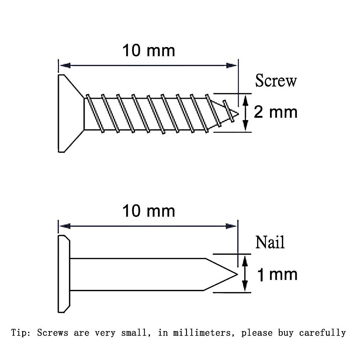 newlng 1200pcs 6 Kinds of Wood Screws Small Screws for Wood Small Hinge Screw Wood Nail Tiny Craft Screws DIY Mini Screw and Nail Small Wood Screws Assortment Kit