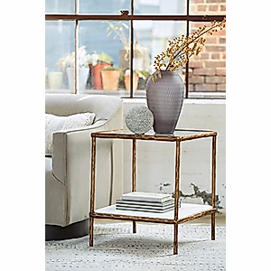 Signature Design by Ashley Ryandale Contemporary Accent Table, Antique Brass Finish