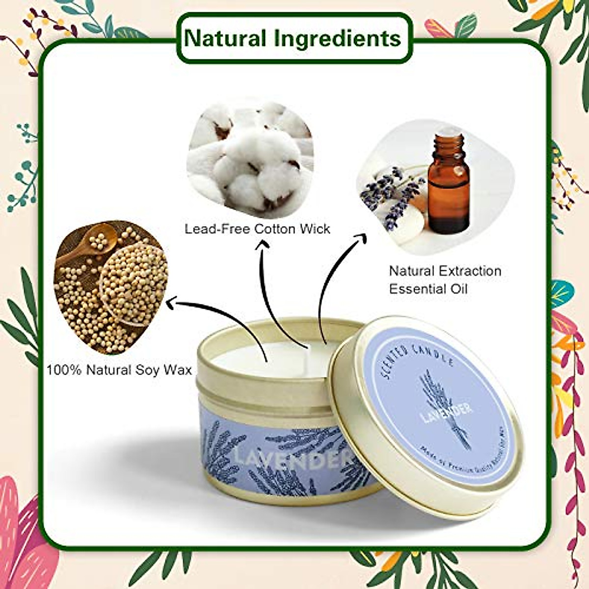 Scented Candles, Scented Candles Gifts Set, Aromatherapy Candles for Home, Essential Oil Infused Soy Wax Candles, Gifts for Mom