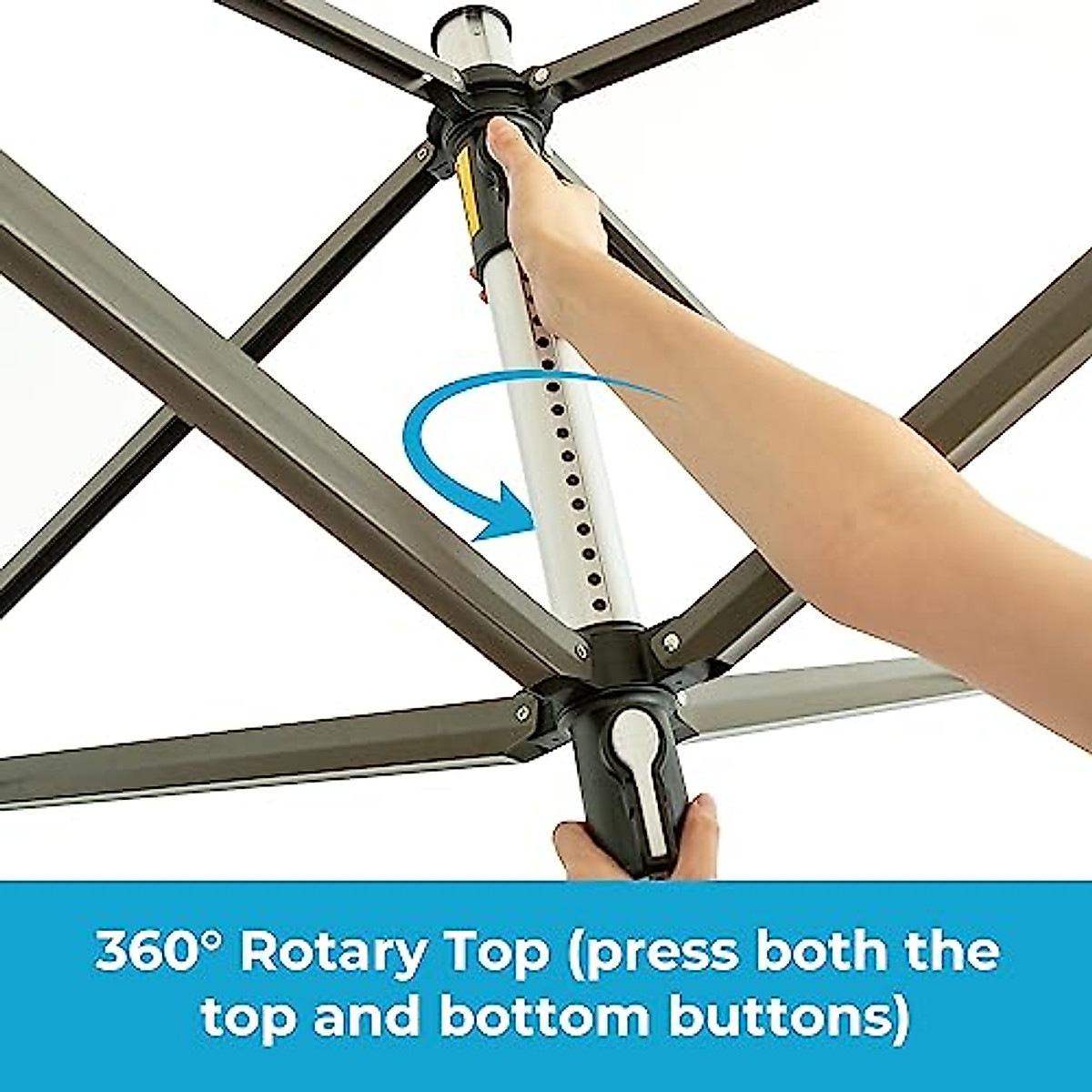 Bizvalue Clothesline Outdoor Rotary Dryer, 4 Arms Foldable Heavy Duty Height Adjustable Clothes Drying Rack, 196FT Drying Space, Hang Wet or Dry Laundry