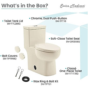 Swiss Madison Well Made Forever SM-1T117 Classe One Piece Toilet Dual Flush 0.8/1.28 gpf, Glossy White