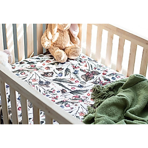 Wilder Twill Fitted Crib Sheet: Forest Berry Forage: 100% Natural Cotton Crib Sheets, Wild Nature, Soft and Breathable, Boys, Girls, Baby, Neutral, Easy Machine Washable, Forest Theme