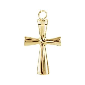 The Men's Jewelry Store (Unisex Jewelry) 10k Yellow Gold Memorial Cross Cremation Urn Ash Holder Keepsake Pendant