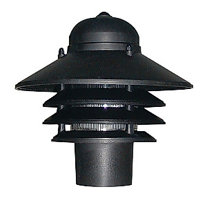 Solus S75TC-LE26C-BK Nautical Post Mount Walkway Light with 4000K Energy Star LED Lamp, Durable Acrylic Clear Lens, Fade & Rust Resistant, UL Listed, Fits 3" Diameter Posts, 10" H x 10 1/16" D, Black