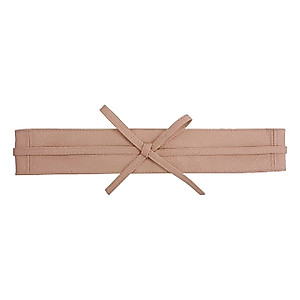 Ayliss Women Soft Leather Obi Belt Self Tie Wrap Cinch Belt,Nude Pink
