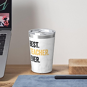 Best Teacher Ever Gift for Teacher Family Party Insulated Stainless-Steel Tumbler - 12oz Coffee Tumbler with Flip-Top Lid - Travel Coffee Mug - Vacuum-Tumblers Keep Hot & Cold - For Home Office-H