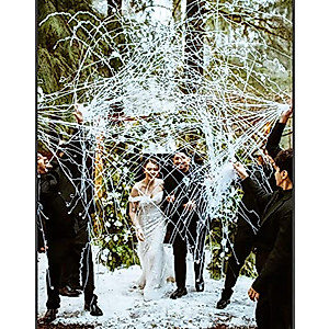 Battife 20Pack Streamers Poppers - White Hand Throw Confetti Poppers, No Mess Paper Crackers for Birthday Wedding Party Celebrations, White