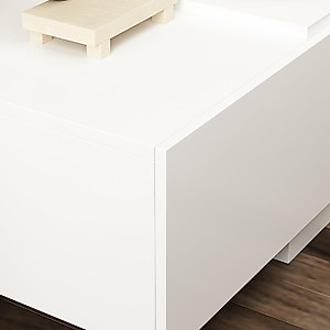 AIEGLE Modern TV Stand for 100+ Inch TVs, 94.5" W Entertainment Center with 2 Drawers & Shelves, Large Media Console Table TV Cabinet with Storage, White