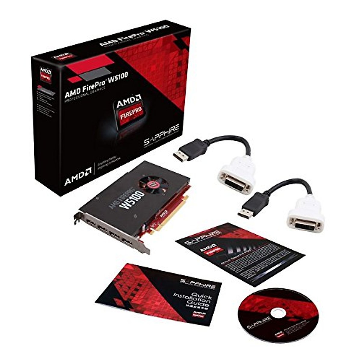 Sapphire AMD FirePro W5100 4GB GDDR5 Quad DP PCI-Express Graphics Card 100-505737