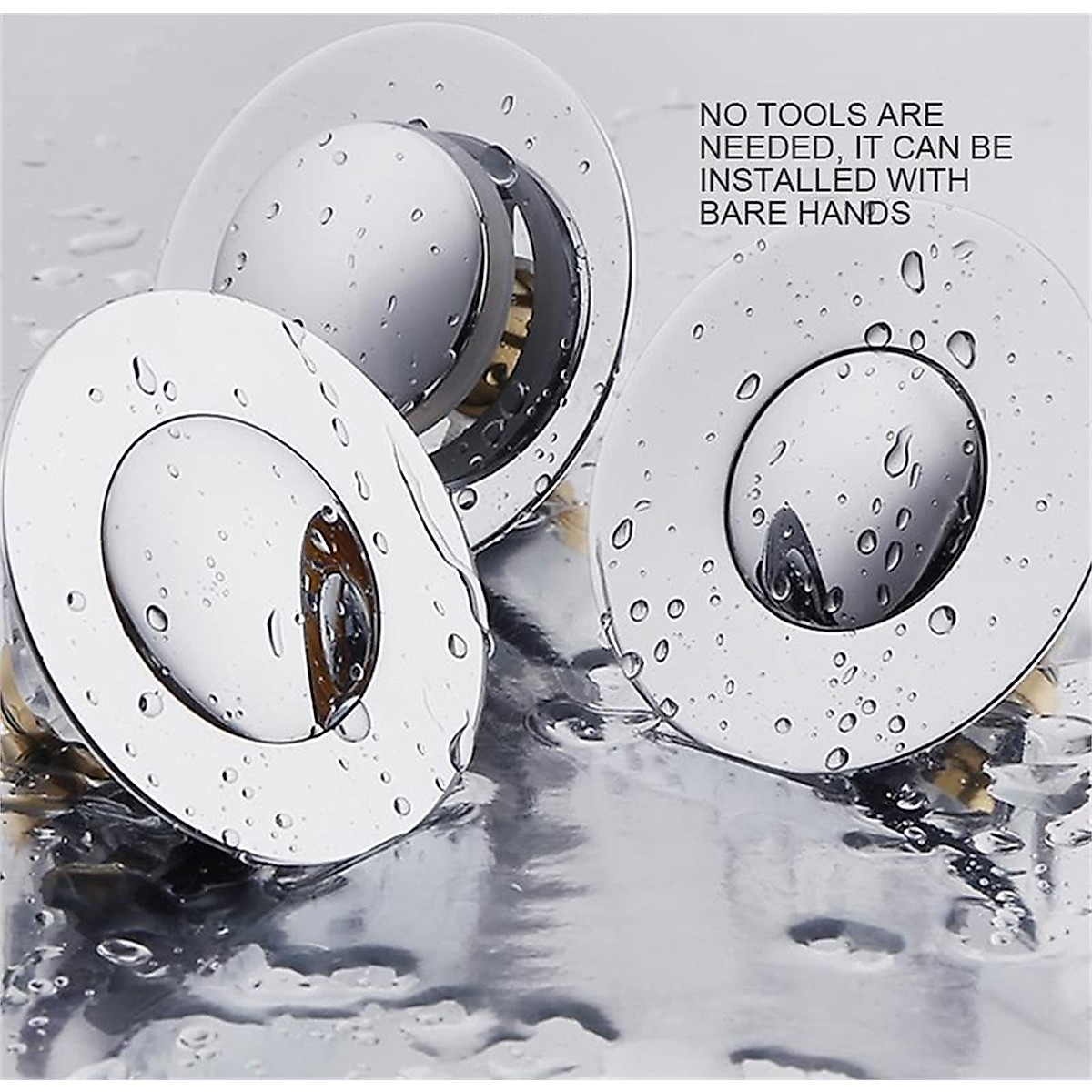 Universal Bathroom Sink Stopper, Sink Stopper Replacement，Strainer for Bathroom Sink，1.1~1.5” Bathtub Stopper for Kitchen Bathroom Sink Stopper Drain Filter.(Silver)