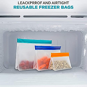 Reusable Ziplock Silicone Food Storage Bags Resealable Plastic Flat Standing Exultimate