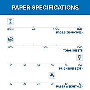 Hammermill Printer Paper, Premium Color 28 lb Copy Paper, 8.5 x 11 - 1 Pack (300 Sheets) - 100 Bright, Made in the USA, 102700R