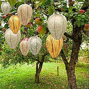 Wasp Nest Simulation Light Nesting, Fake Wasp Nest Bee Paper Lanterns, Hanging Wasp Repellent and Deterrent, Paper Drive Beehive Lantern for House Corner and Garden Outdoor, 8pcs