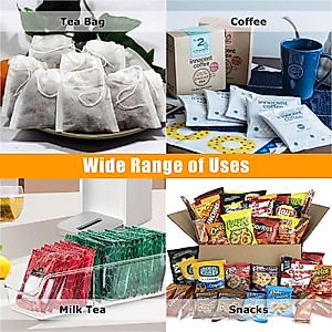 CYEAH 3 Pcs Tea Bag Organizer, 11 x 3.5 x 3 in Clear Tea Bag Holder Oragnizer, PET Tea Bag Storage Organizers, Drink Mix Packet Organizer for Sugar Packet Coffee Condiment Spices Countertop Cabinet