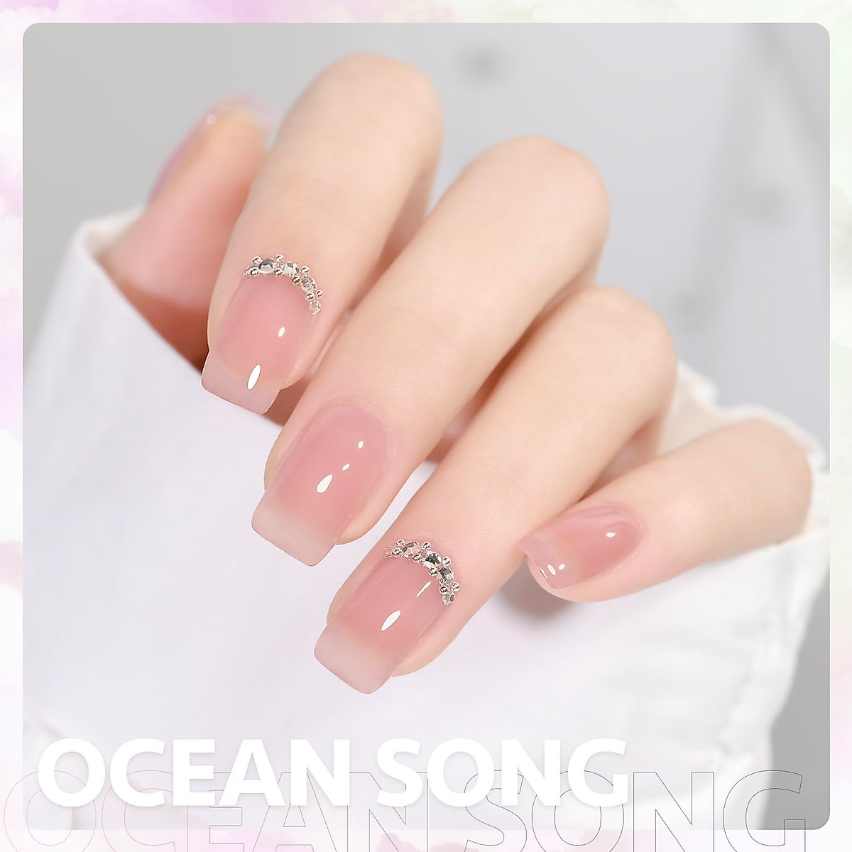 GAOY Jelly Nude Gel Nail Polish, 16ml Sheer Rose Pink Translucent Soak Off Gel Polish, UV Light Cure for Nail Art DIY, 1624 Ocean Song