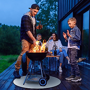 FLASLD 36Inch Round Fire Pit Mat Protect Patio Deck and Lawn, Heat Shield Under Chiminea Mat and Fireplace Rugs, Fireproof Mat Prevent Your Deck from Damaged by High Temperature