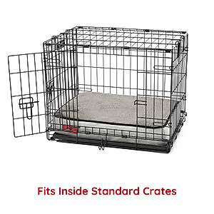 BRINDLE Waterproof Memory Foam Pet Bed - Removable and Washable Cover - 4 Inch Orthopedic Dog and Cat Bed - Fits Most Crates