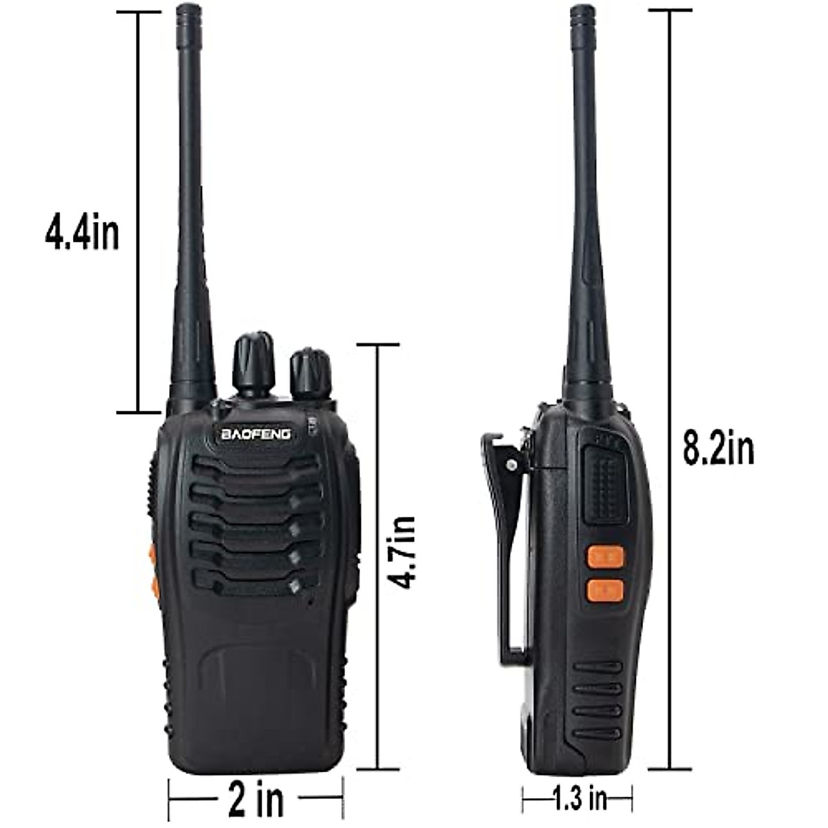 Walkie Talkies for Adults Long Range, Baofeng BF-888S Handheld Two Way Radios with Earpiece and Mic, Rechargeable Walkie Talkie with Li-ion Battery and Charger, Wireless Walky Talky(2 Pack)