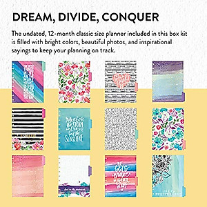 me & my BIG ideas The Happy Planner Box Kit - Best Year Ever Theme - 12 Month Undated - Vertical Layout - 4 Sheets of Stickers, 2 Magnetic Bookmarks, 4 Sticky Note Pads - Classic Size