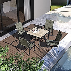 Domi Patio Dining Chairs Set of 2,Bistro Metal Steel Chair with Textilene Mesh Fabric,Outdoor Armchair for Outside Porch,Balcony,Garden,Backyard