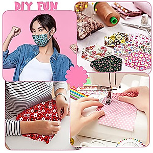 100 Pcs 8 x 8 Inch Cotton Fabric Square Patchwork Fabrics No Repeat Cotton Printed Floral Craft Quilting Fabric Craft Flower Fabric Patchwork Bundles for DIY Handmade Cloths Sewing Supplies