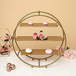 Efavormart 21" Gold Metal Tiered Cupcake Stand 3 Tier Dessert Stand Cupcake Holder