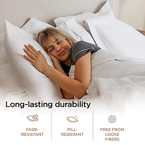 Threadmill Egyptian Cotton Twin Sheet Set | 100% Certified Egyptian Cotton Sheets for Twin Size Bed | Sateen Twin Bed Sheets Set 15" Deep Pocket | Soft Breathable 3-Piece Cooling Sheet Set | White