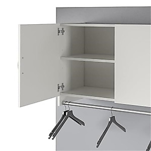 Systembuild Evolution Lory 3 Door Wall Cabinet with Hanging Rod in White