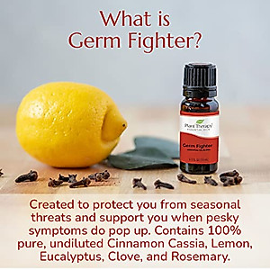 Plant Therapy Germ Fighter Essential Oil Blend 100% Pure, Undiluted, Natural Aromatherapy, Therapeutic Grade 30 mL (1 oz)