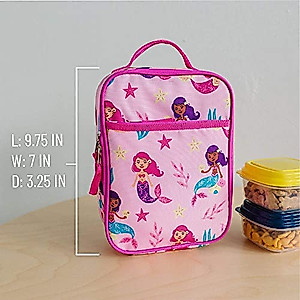 Wildkin Day2Day Backpack, Lunch Box Bag with Nap Mat Bundle (Groovy Mermaids)