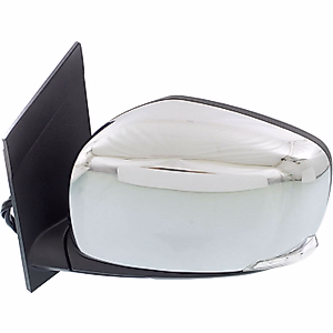 Kool Vue Driver Side Power Heated Mirror for Chrysler Town & Country Dodge Grand Caravan 2008-2010 With Signal Light; Without Memory Chrome