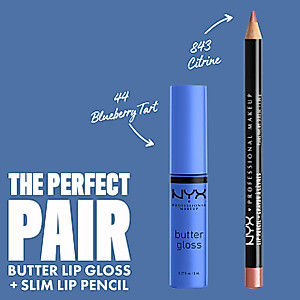 NYX PROFESSIONAL MAKEUP Butter Gloss, Non-Sticky Lip Gloss - Blueberry Tart (Periwinkle Blue)