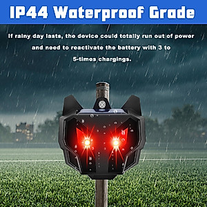 Lulu Home 4 Packs Solar Animal Repeller, Nocturnal Predator Deterrents with Red LED Flashing Lights Drive Away Raccoons, Deer, Skunks, Coyotes, Birds, Foxes from Chicken Coop Yard Farm